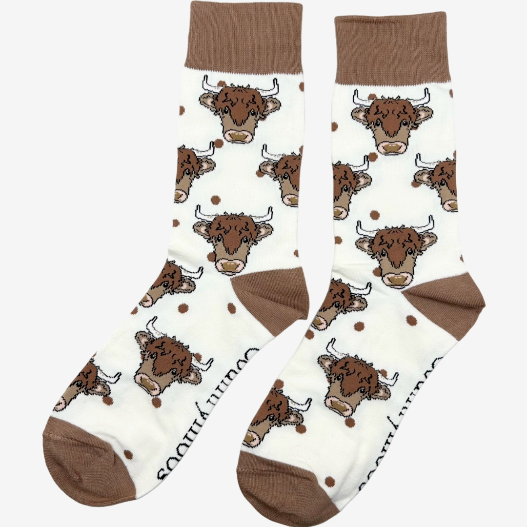 Highland Cow Socks | Farm Socks | Unisex | Footwear | Cosy Socks ...