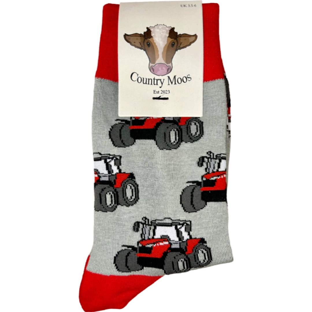 Red Tractor Socks (Crew Style) – Countrymoos